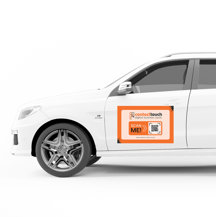 Car Magnets with QR Code (Set of 2) - Contact Touch